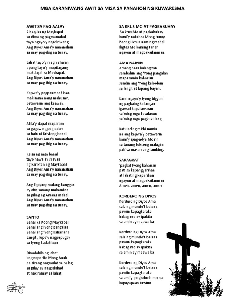 Mga Awit Sa Panahon NG Kuwaresma | PDF