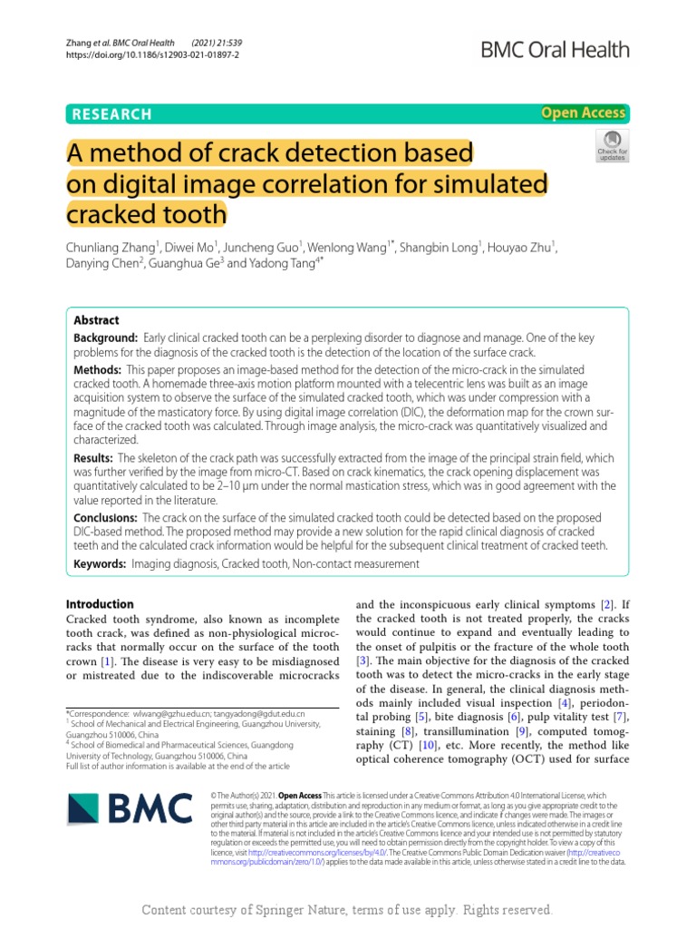 A Method Of Crack Detection Based On Digital Image Pdf Fracture