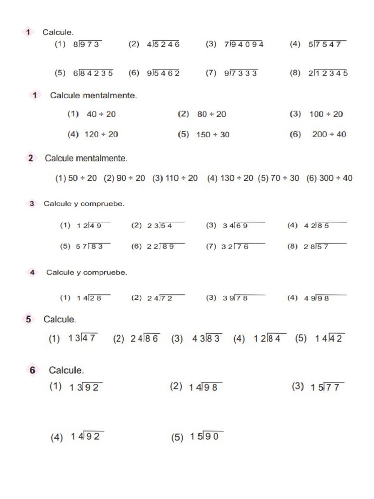 Divisiones 4to Grado | PDF