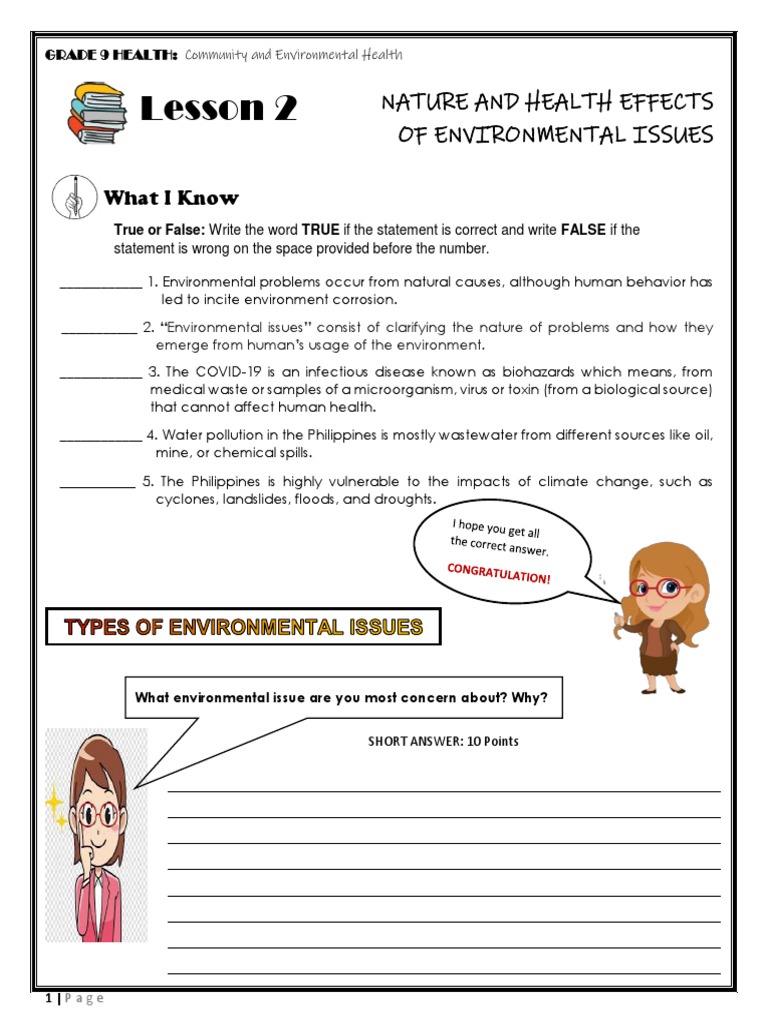 Health - Nature and Health Effects of Environmental Issues | PDF ...