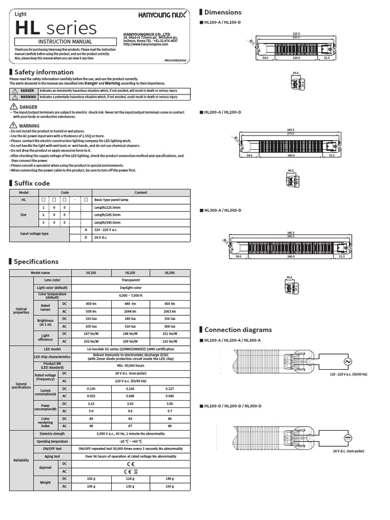 HL Series - Manual - en - 20221011 | PDF | Alternating Current | Light ...