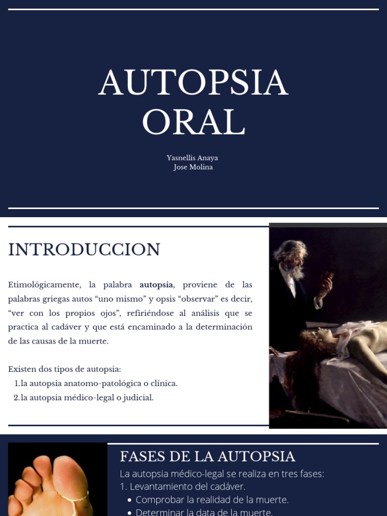 Autopsia Oral: Proceso y Fases | PDF | Muerte | Autopsia