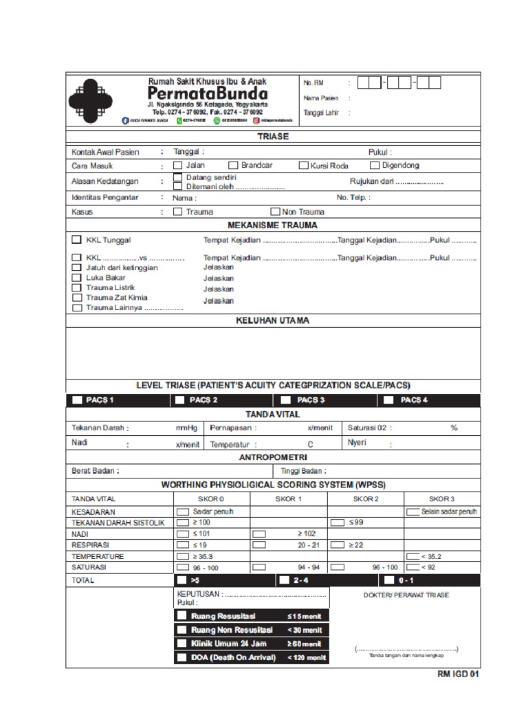 Akp Ep 2 Kosongan Form Igd | PDF