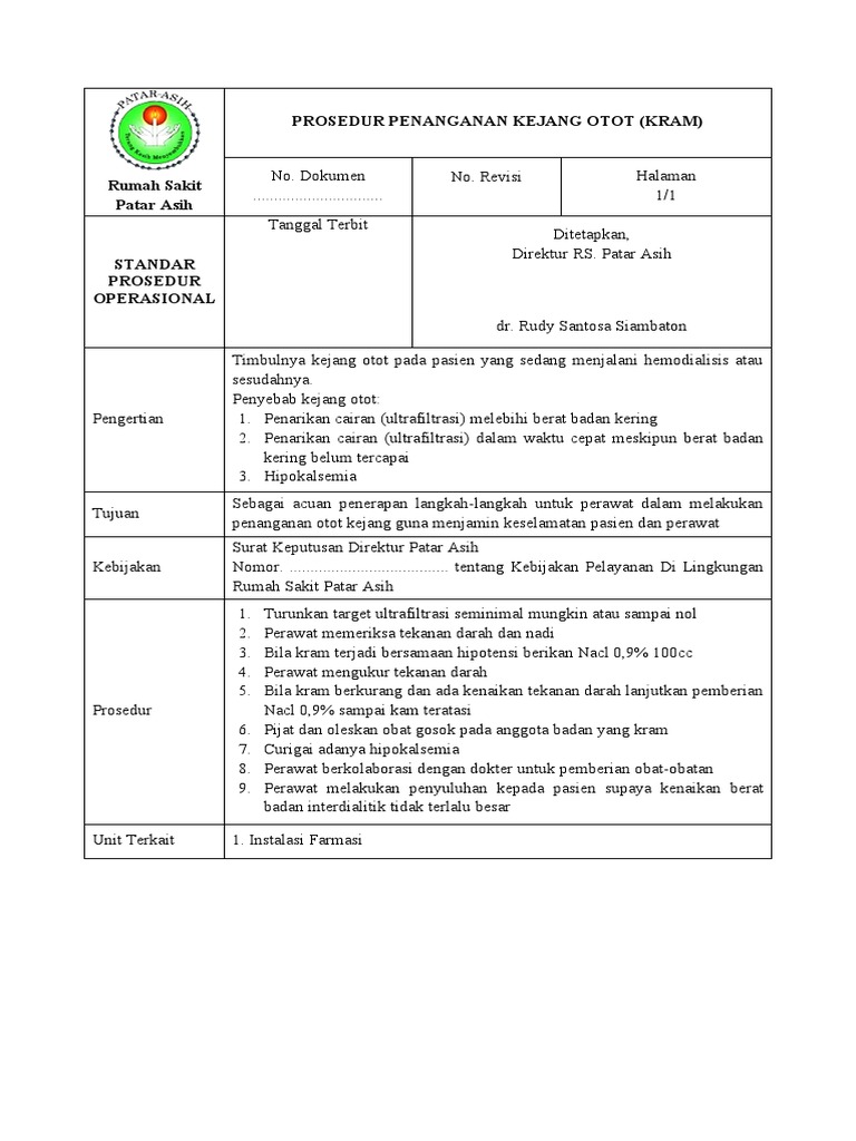 64.prosedur Penanganan Kejang Otot (Kram) | PDF