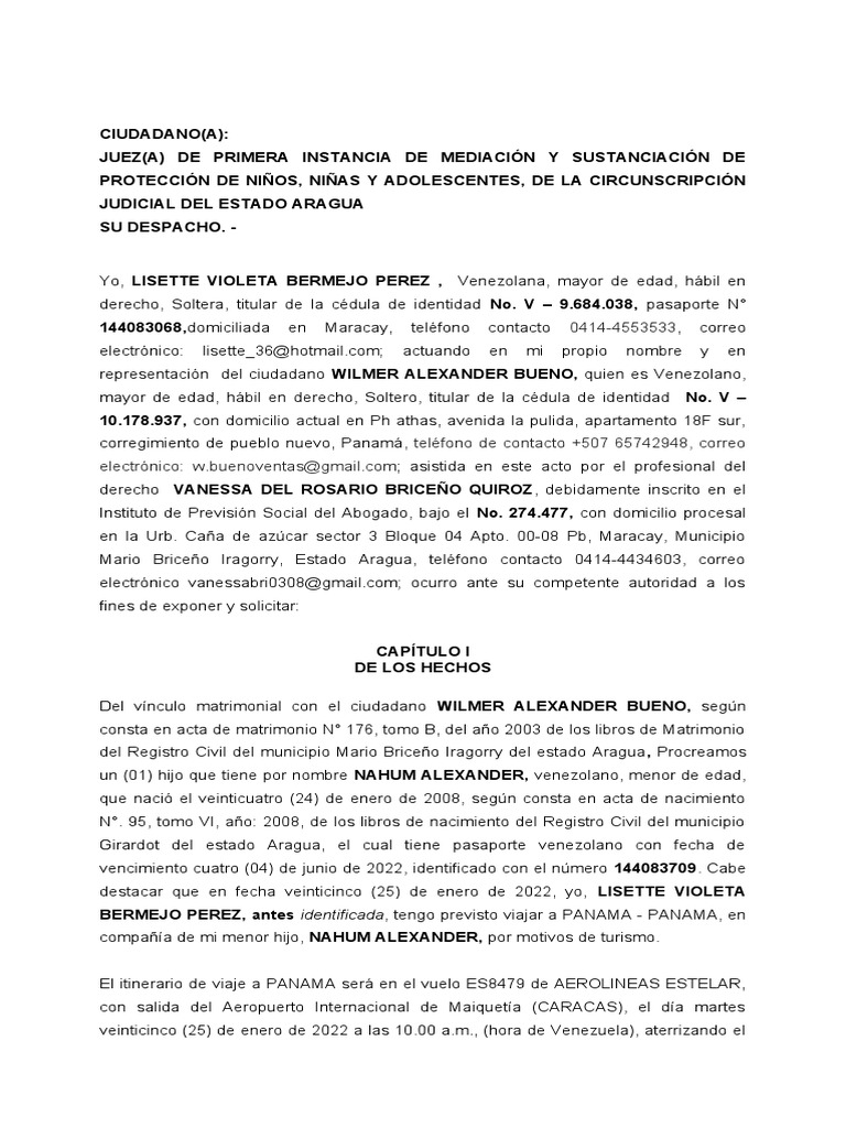 Autorizacion Nahum Alexander | Descargar gratis PDF | Gobierno | Gobierno y personalidad