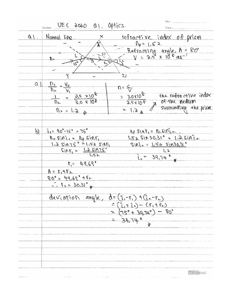 2020 UEC Physics Paper 2 Answer | PDF
