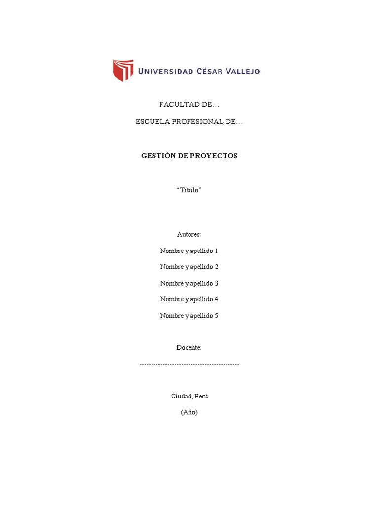 Modelo de Proyecto Gestión de Proyectos 2022-2 | PDF | Economía ...
