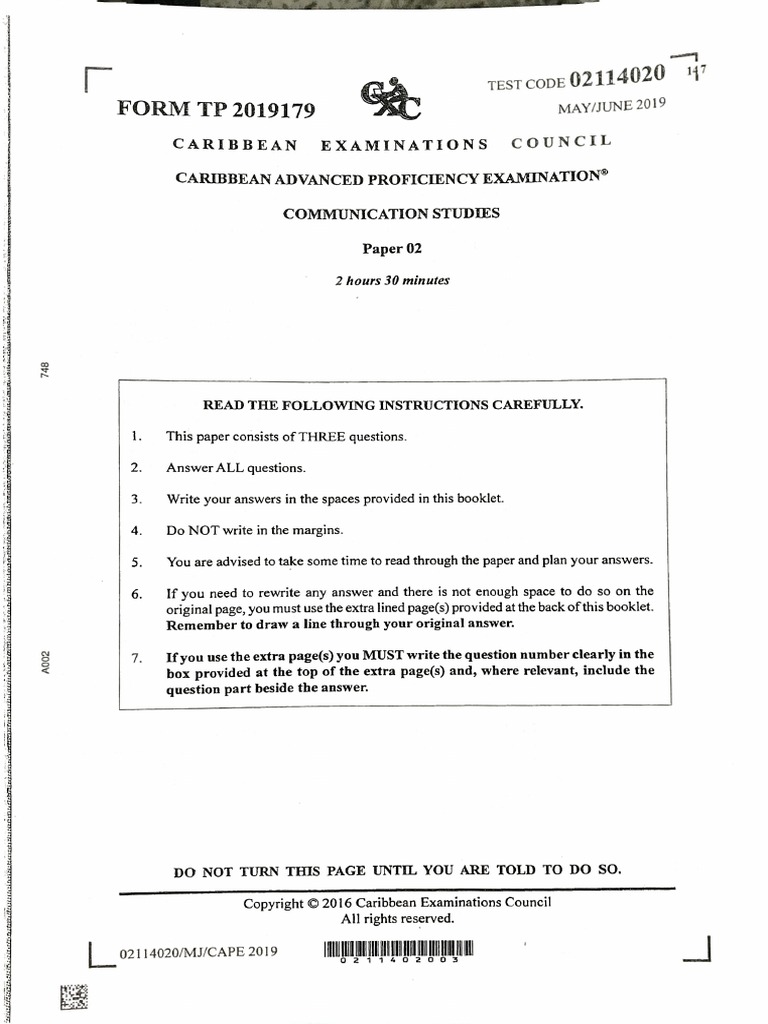 Comm Studies 2019 P2 | PDF