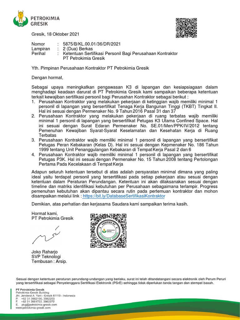 Stamp Surat 5875 - B - KL.00.01 - 36 - DR - 2021 | PDF | Teknologi ...