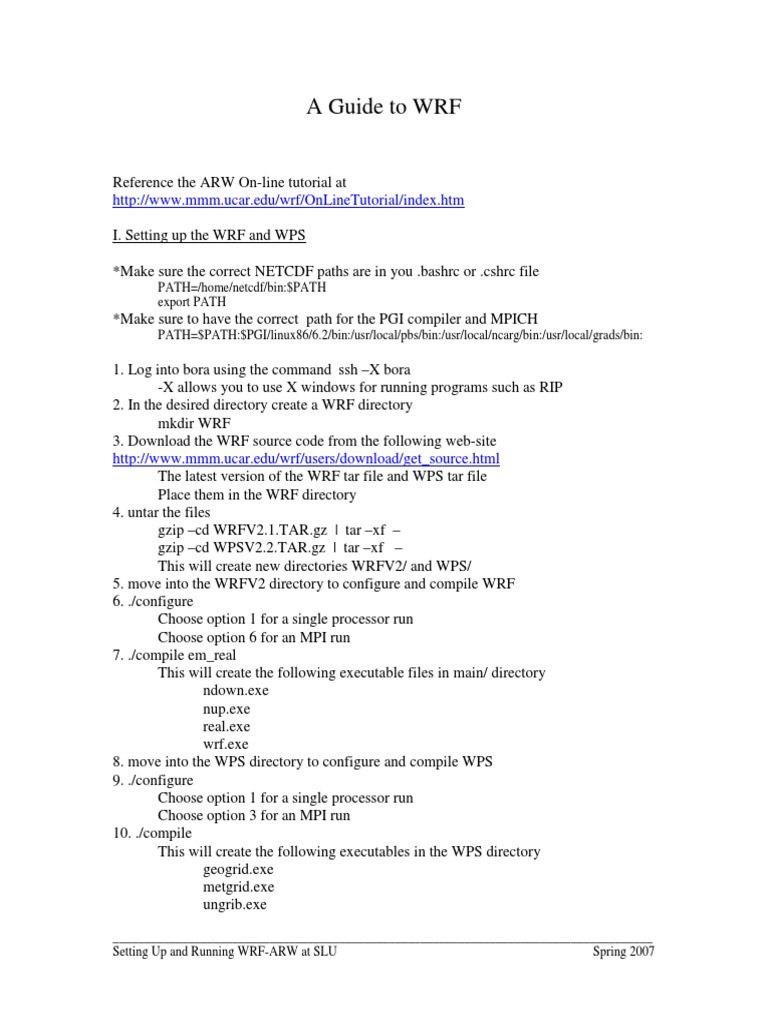 A Guide To WRF | PDF | Software Development | Operating System Families