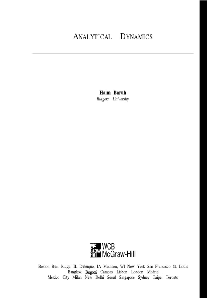 Haim Baruh Analytical | PDF | Mechanics | Classical Mechanics