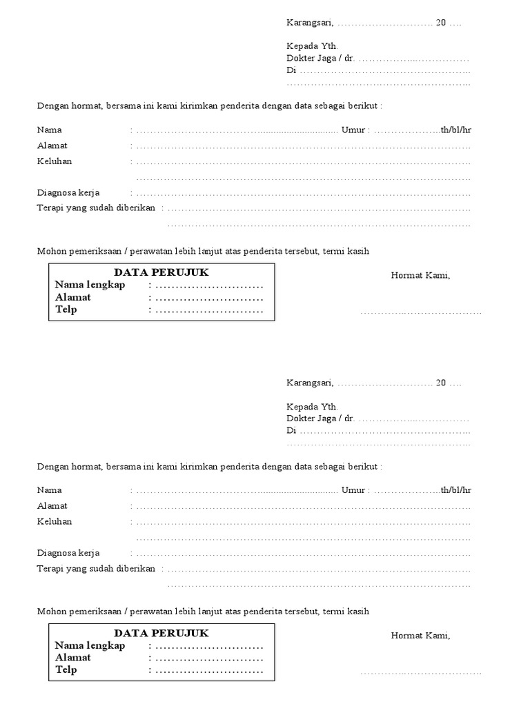 Form Rujukan PMB Kisworowati | PDF