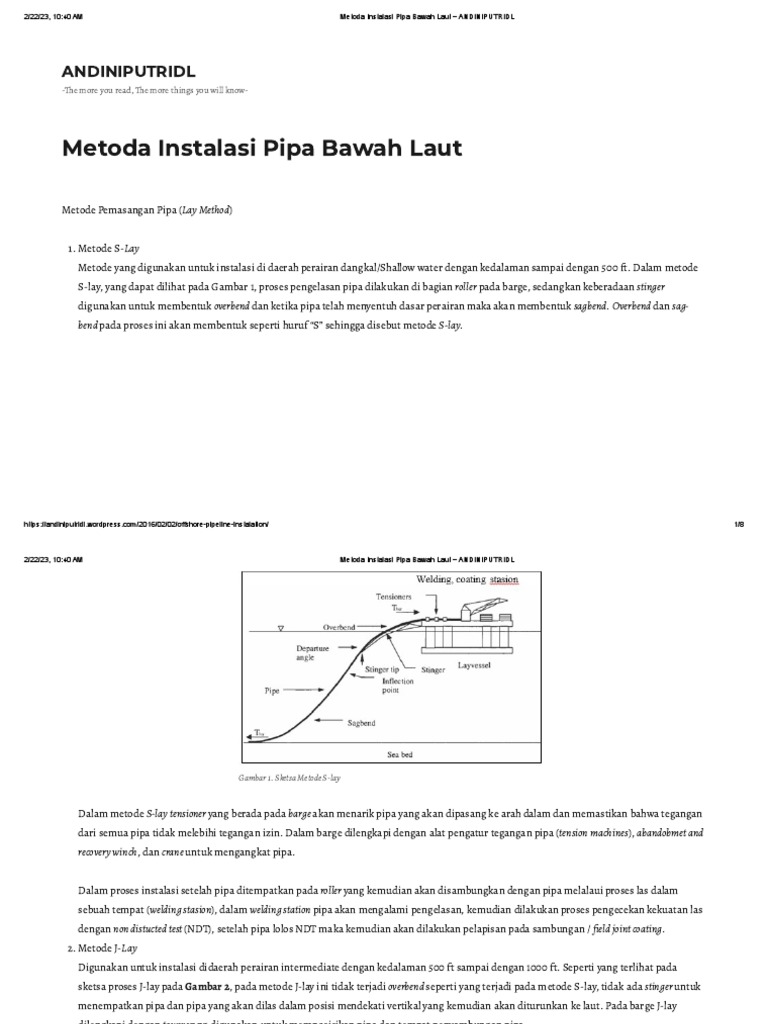 Metoda Instalasi Pipa Bawah Laut - ANDINIPUTRIDL | PDF | Teknologi ...