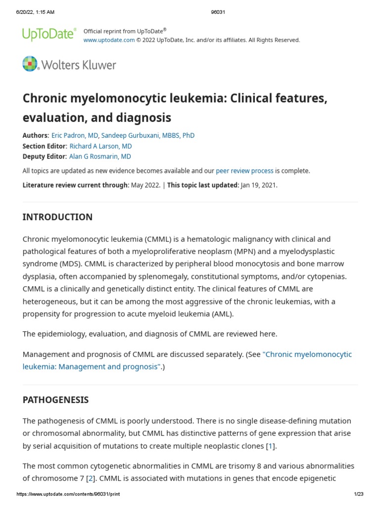Up To Date LMMC | PDF | Diseases And Disorders | Hematology