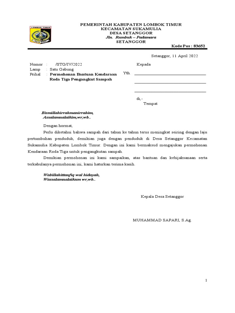 Proposal Kendaraan Roda Tiga | PDF