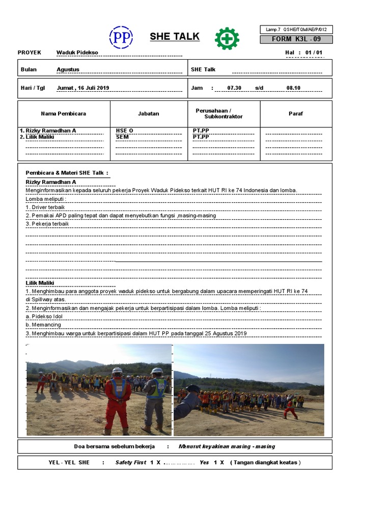 She Talk: Form K3L - 09 | PDF