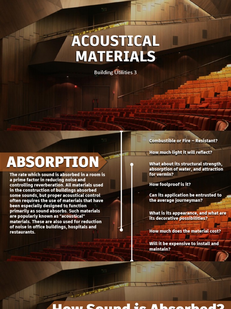 ACOUSTICAL MATERIALS FOR NOISE CONTROL | PDF | Plaster | Building Materials
