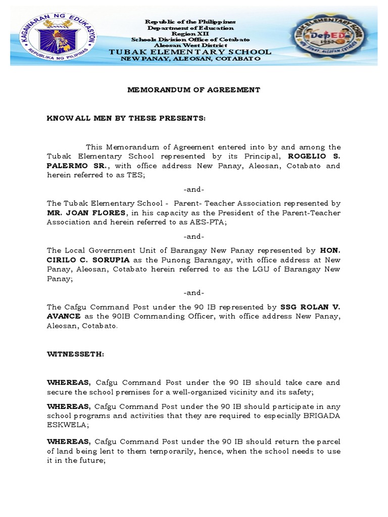 MOA Brgy and School Final | PDF