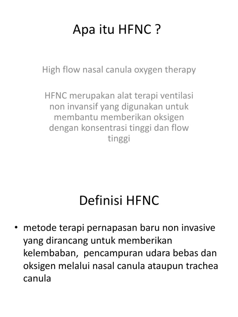 High Flow Nasal Canula Oxygen Therapy | PDF
