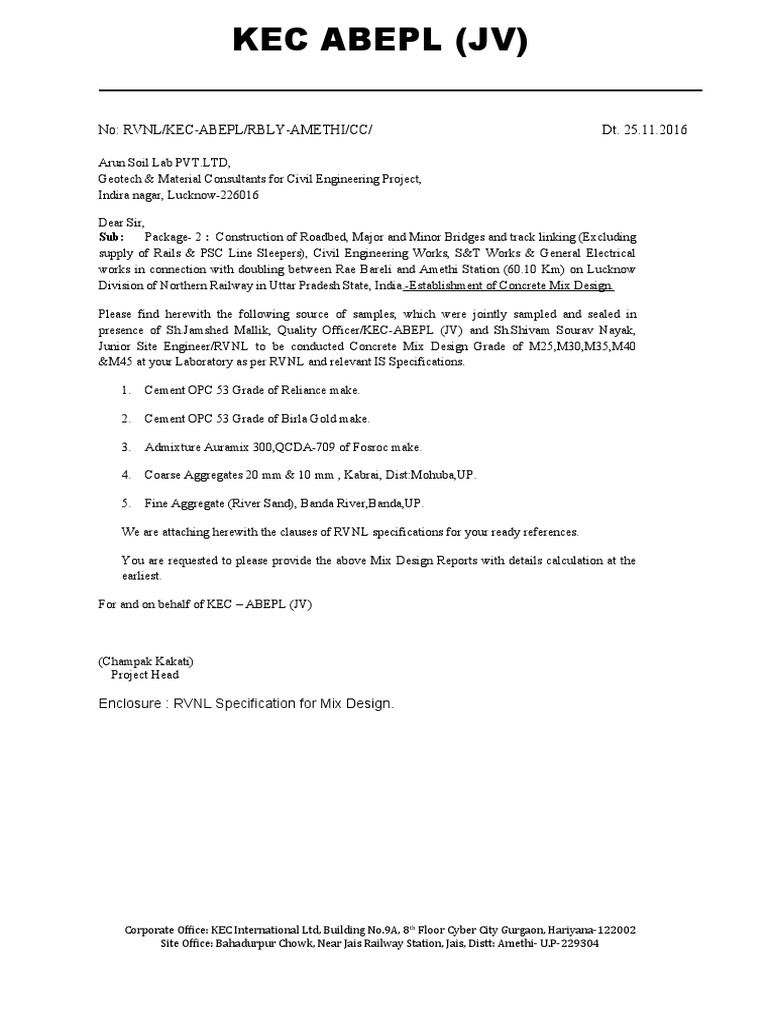Mix Design of M25, M30, M35, M40, M45with Reliance Opc 53 and Birla ...