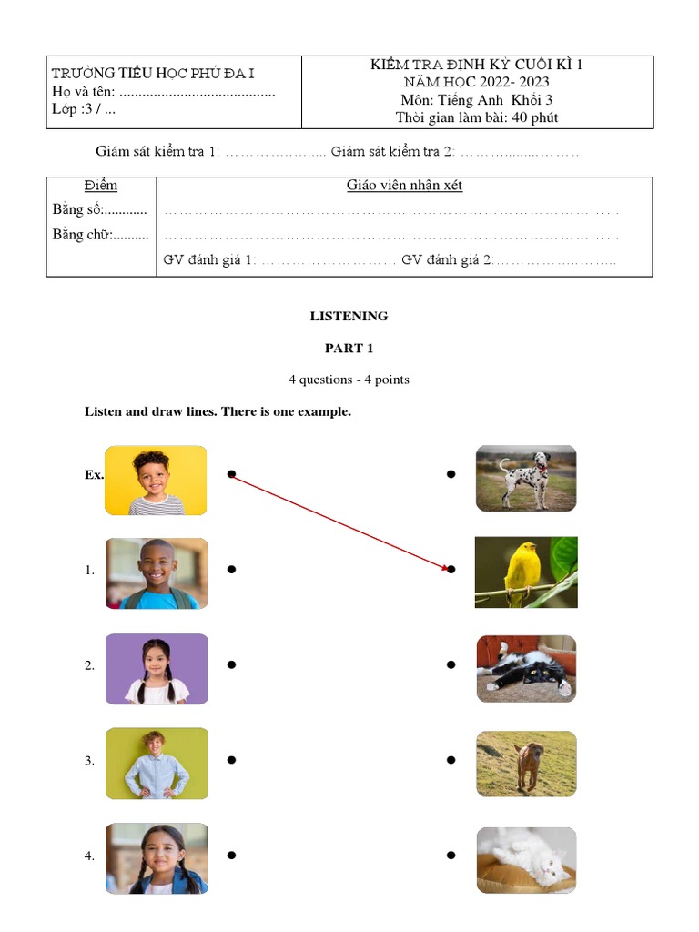 Đề KT AV3 HK1 2022-2023 | PDF | Bedroom | Room