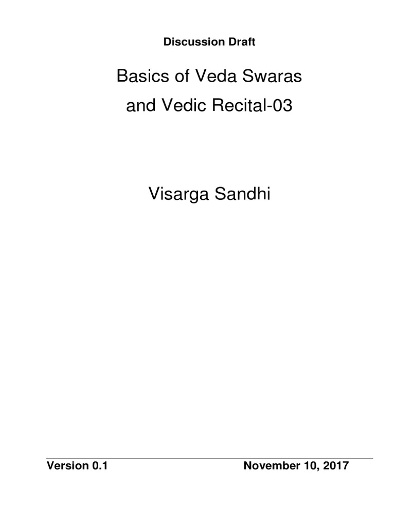 03basics of Veda - Visarga Sandhi Rules | PDF | Sanskrit | Vedas