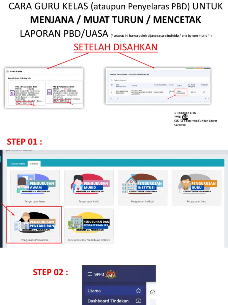 CARA GURU KELAS Ataupun PENYELARAS PBD MENJANA DAN MENCETAK LAPORAN PBD UASA SETELAH DISAHKAN | PDF
