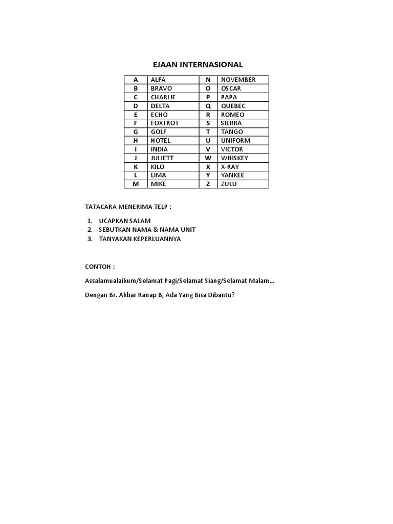 Ejaan Internasional | PDF