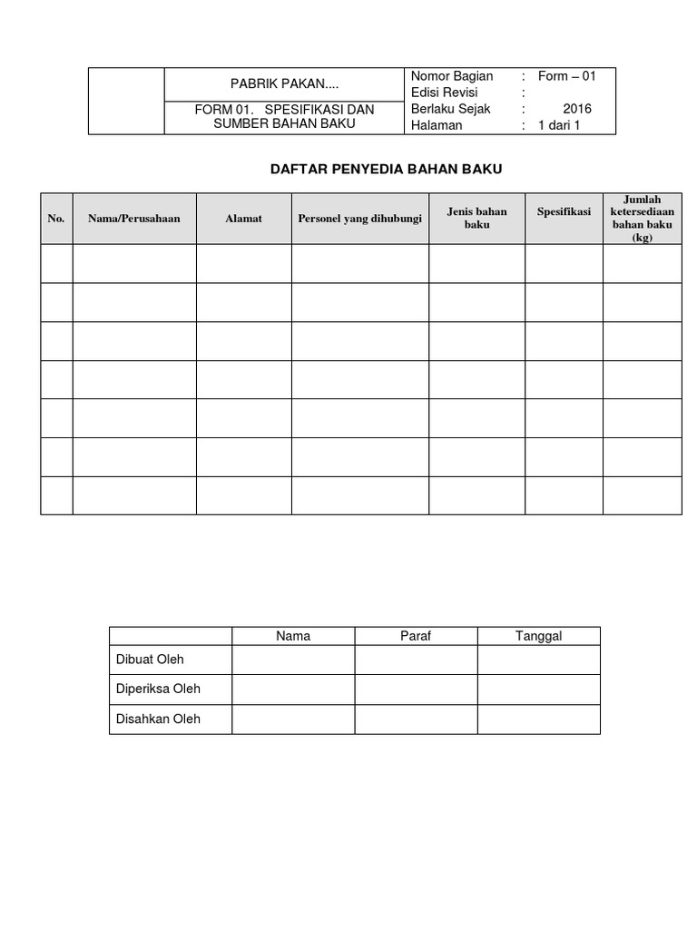 Contoh FORMULIR | PDF