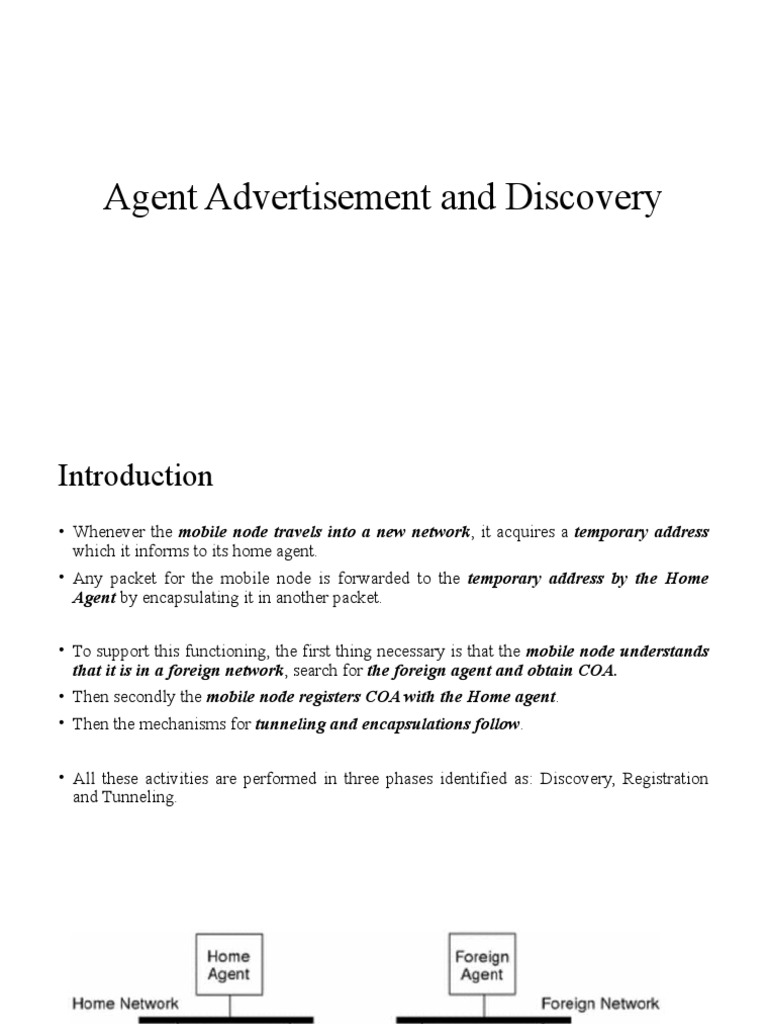 Agent Advertisment and Discovery | PDF | Communications Protocols ...