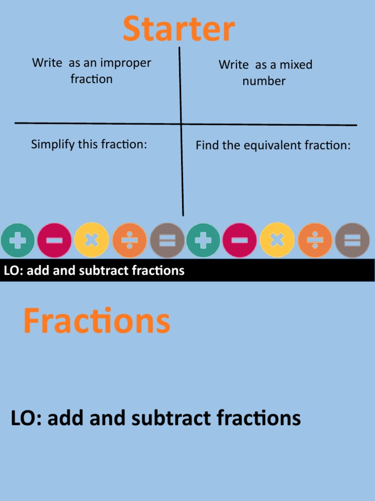 Lesson 2 - Adding and Subtracting Fractions | PDF