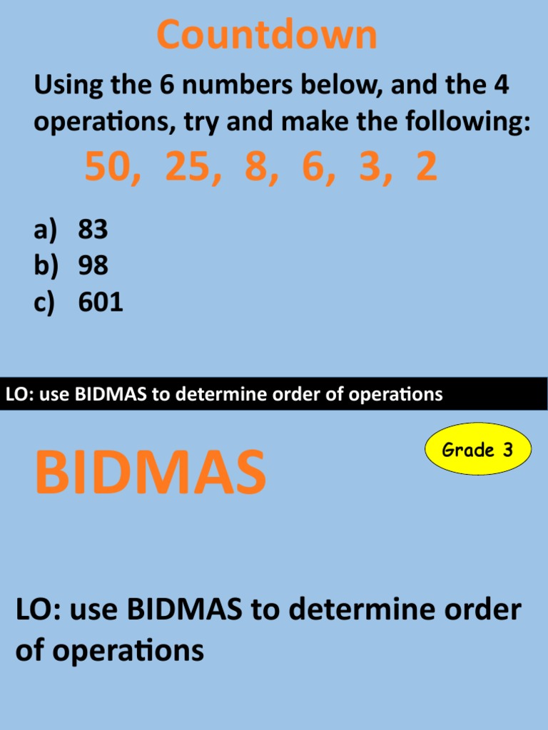 Lesson 2 - Bidmas | PDF