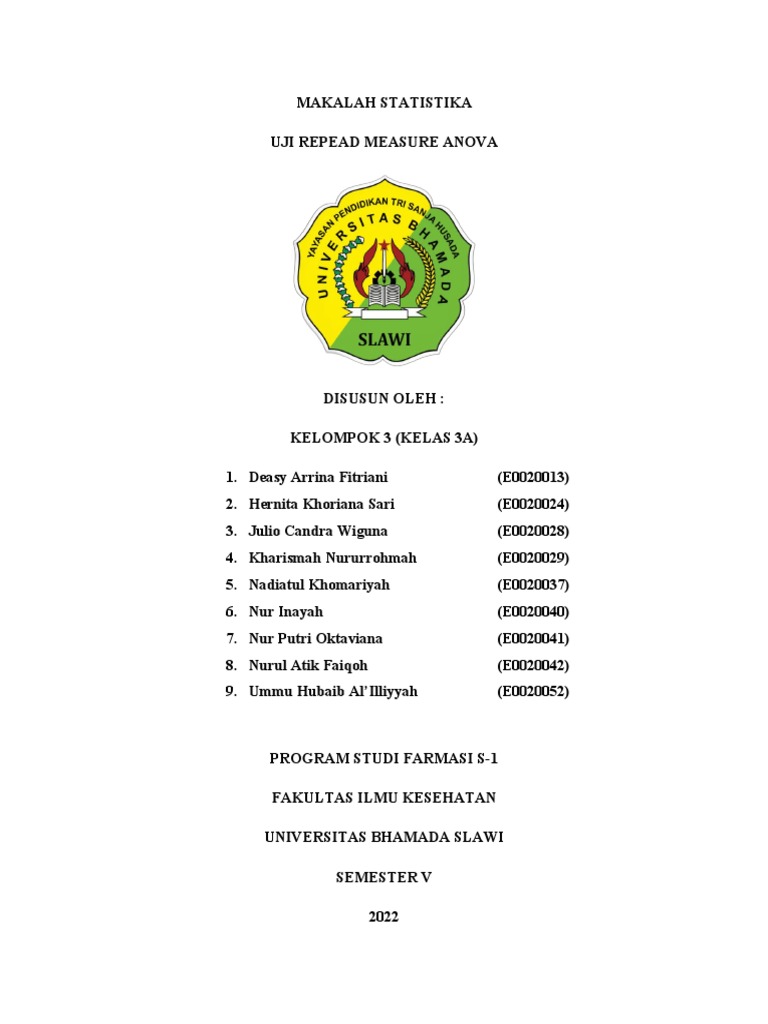 MAKALAH STASTITIKA Salinan | PDF | Metode & Bahan Ajar | Kesehatan Holistik