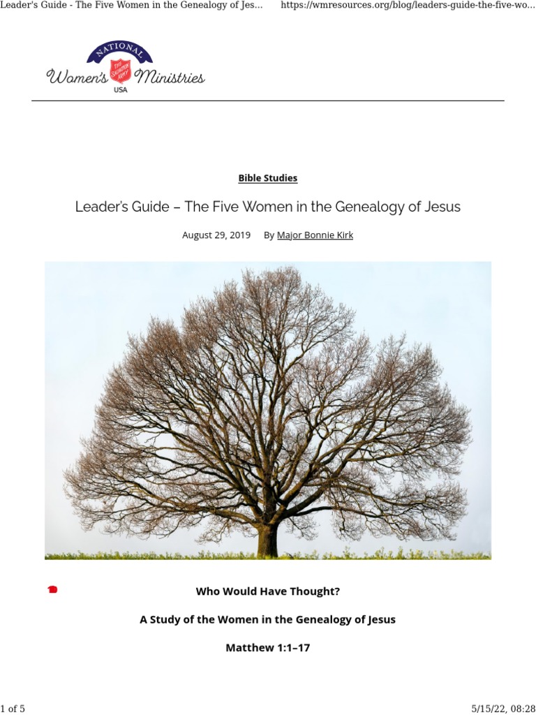 0 - Leader's Guide - The Five Women in The Genealogy of Jesus - The ...