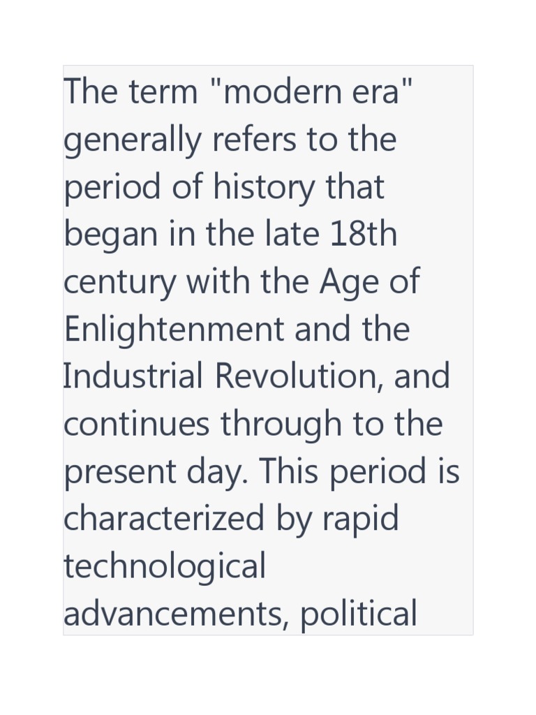 Modern Era | PDF