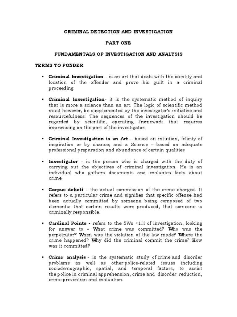 Part 1 - Fundamentals of Investigation | PDF | Confession (Law) | Crime ... Part 1 - Fundamentals of Investigation | PDF | Confession (Law) | Crime ...