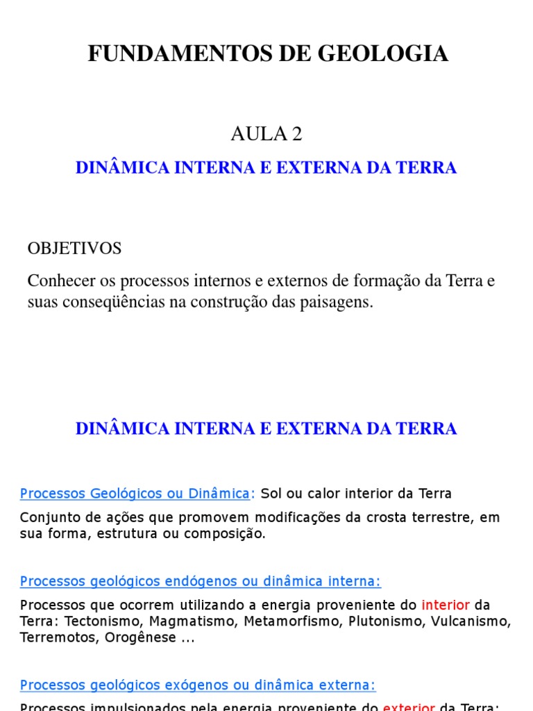CCA 211 - Aula 3 - Processos Geológicos | PDF | Magma | Terra