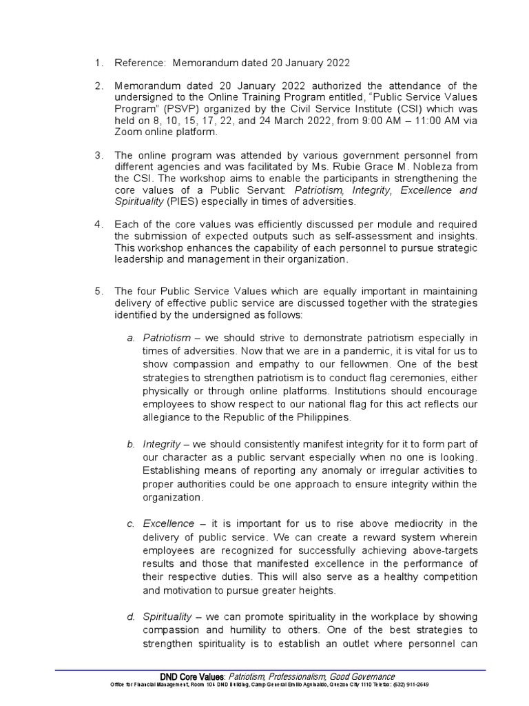 Public Service Values | PDF | Business