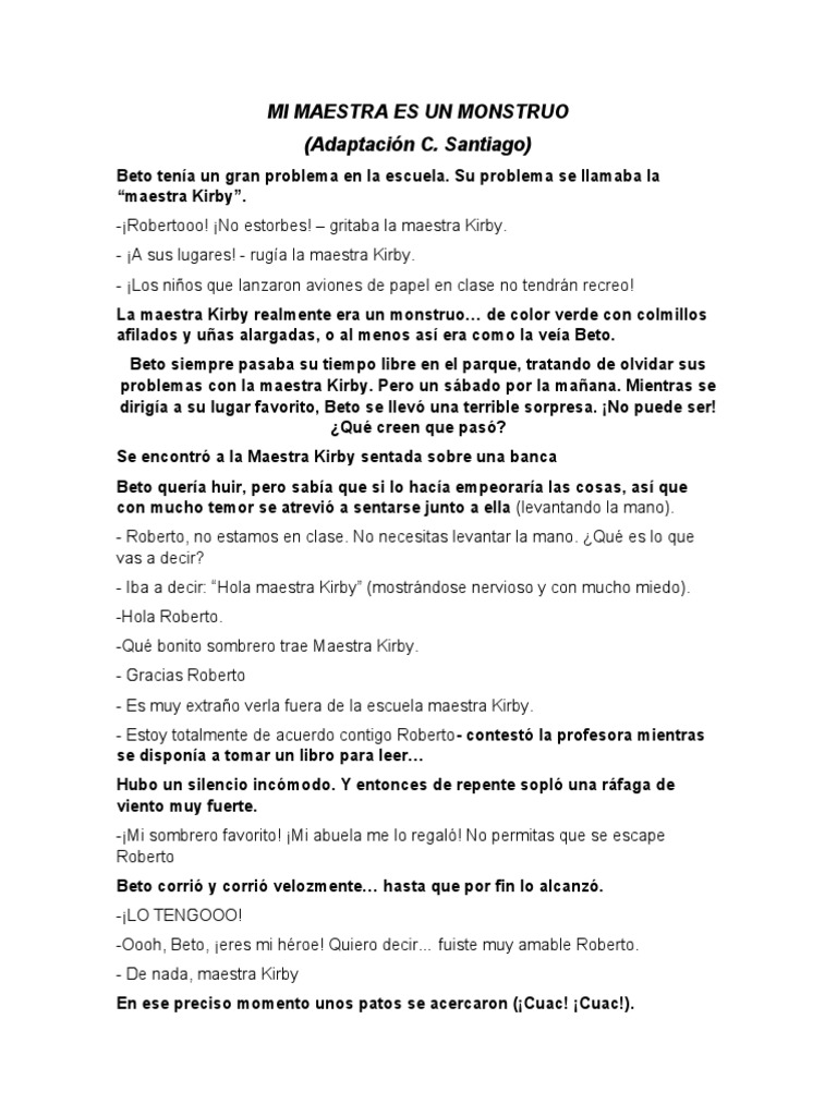Mi Maestra Es Un Monstruo | PDF