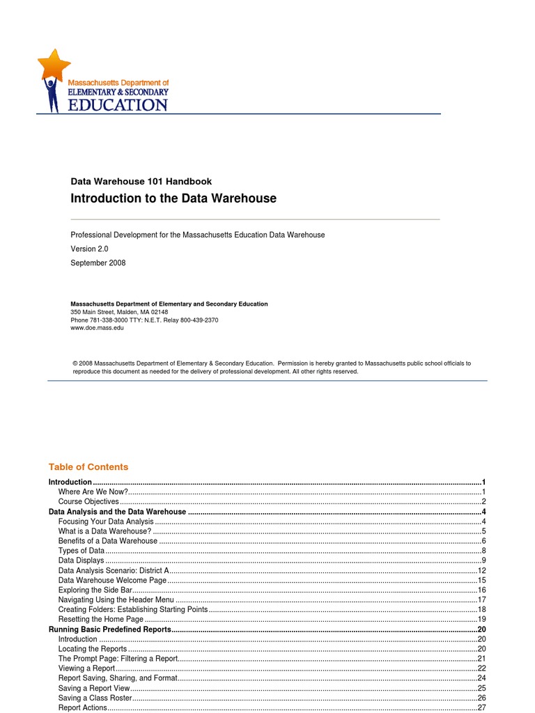 Introduction To The Data Warehouse | PDF | Data Warehouse | Educational Assessment