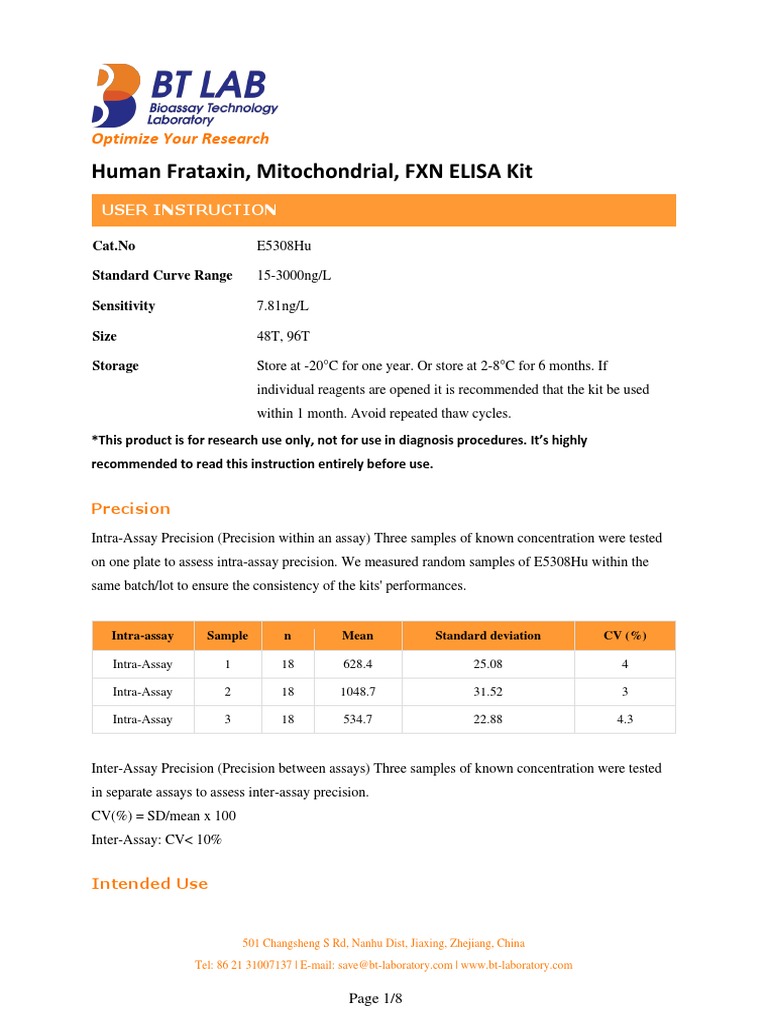 E5308Hu Manual | PDF | Elisa | Blood Plasma