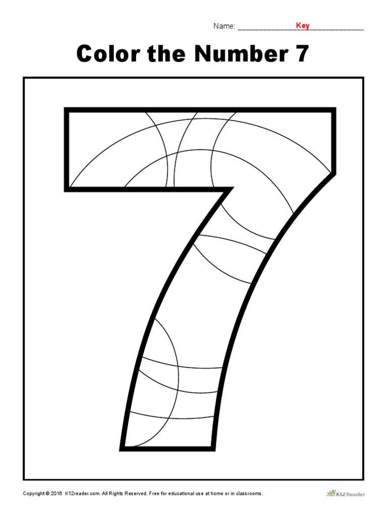 Color The Number 7 | PDF