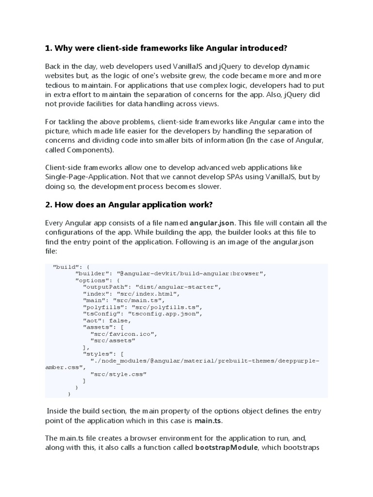 Angular Interview Question Pdf Angular Js Class Computer Programming
