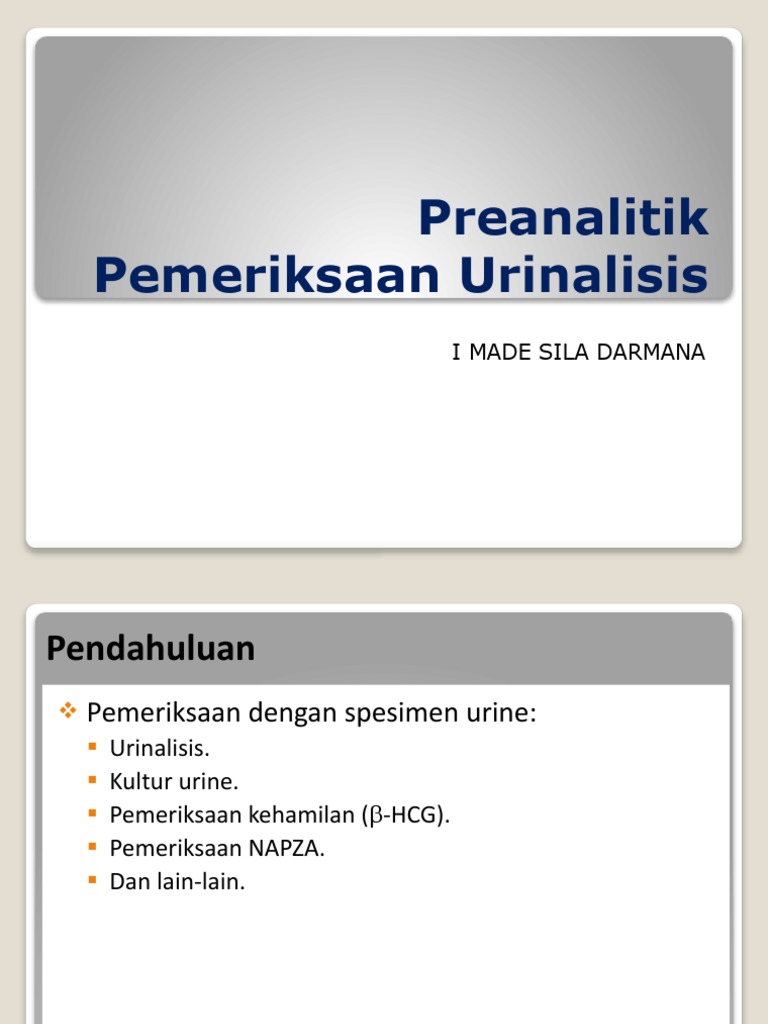 20211031050312.preanalitik Pemeriksaan Urinalisis DR Sila | PDF