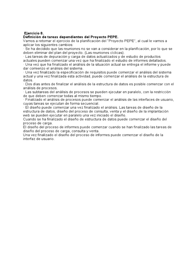 Ejercicio 8 PROJECT | PDF | Software | Tecnologías de la información