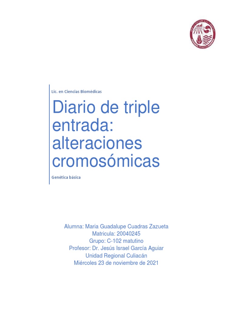 Alteraciones Cromosómicas | PDF | Cromosoma | Enfermedades y trastornos