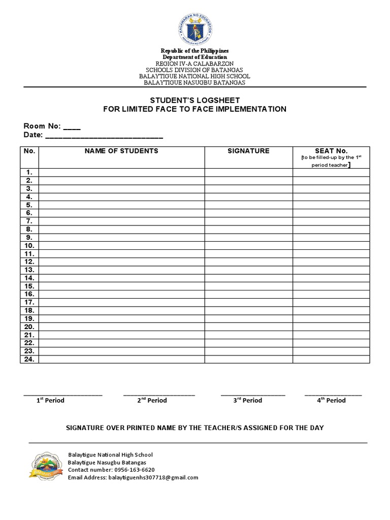 Students Logsheet | PDF