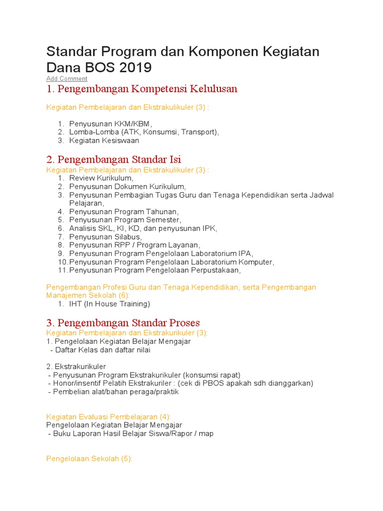 8 Standar Program | PDF