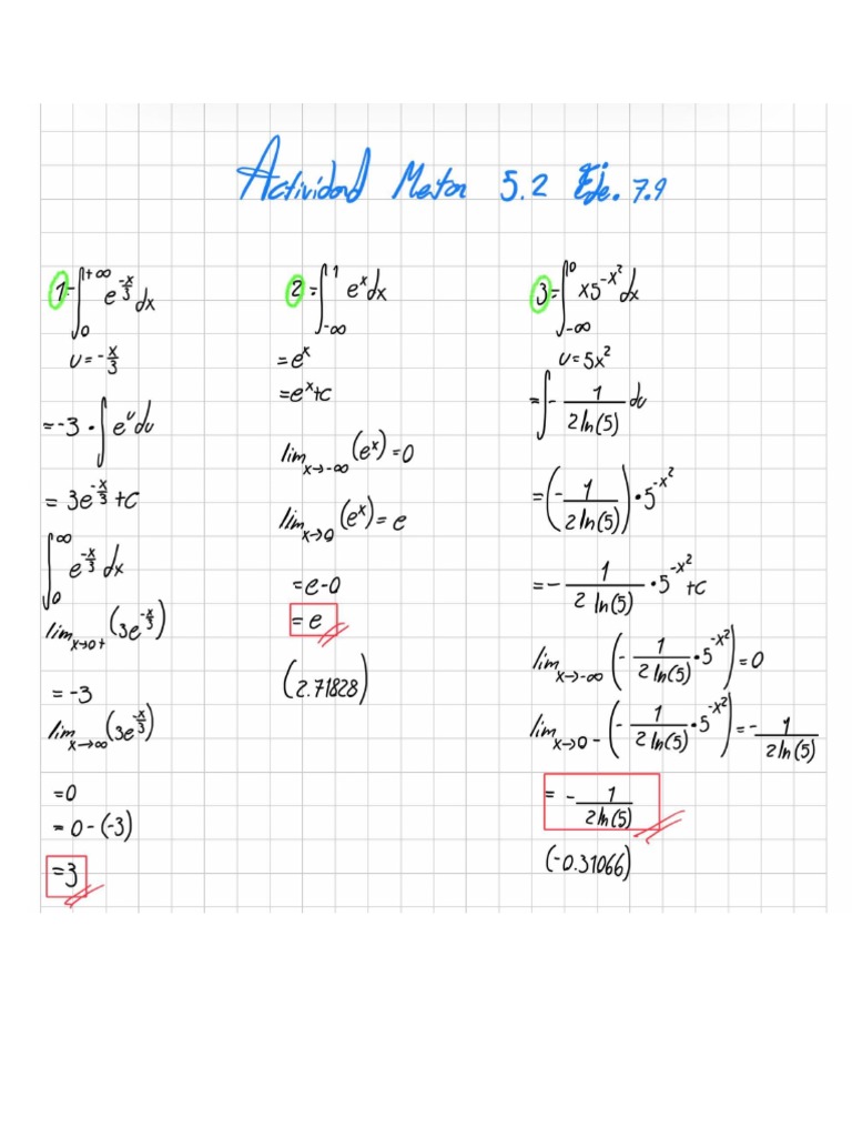 Actividad Meta 5.2 Ejercicios Integrales Que Poseen Una Discontinuidad ...