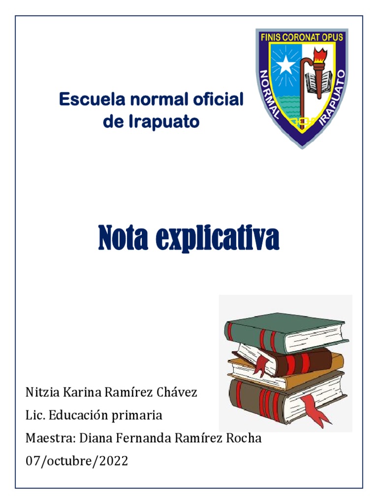Nota Explicativa | PDF | Educación primaria | Comunicación